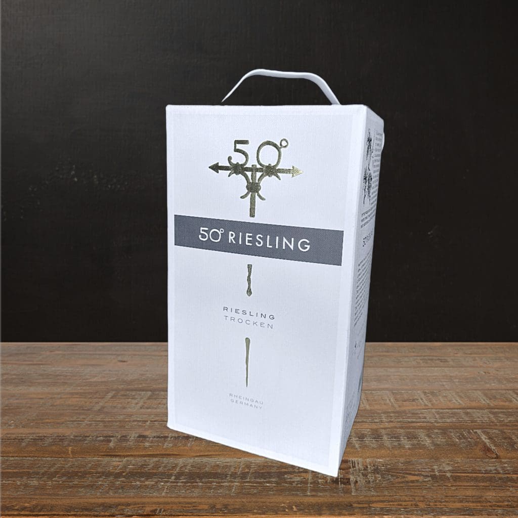 50° Riesling Trocken släpps på BiB - men, häll upp vinet i en karaff ...